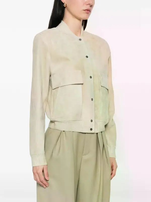 SALVATORE SANTORO Flap-pocket Buttoned Bomber Jacket - Neutrals