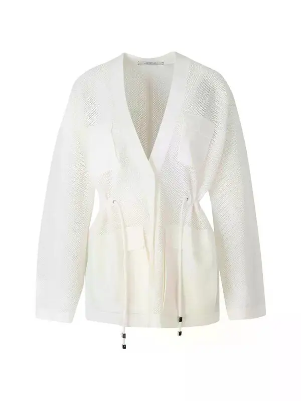Dorothee Schumacher Drawstring Mesh Cardigan - White