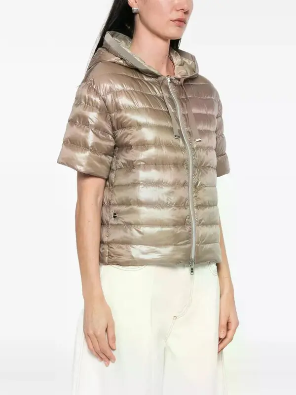 Herno Short-sleeve Hooded Jacket - Neutrals