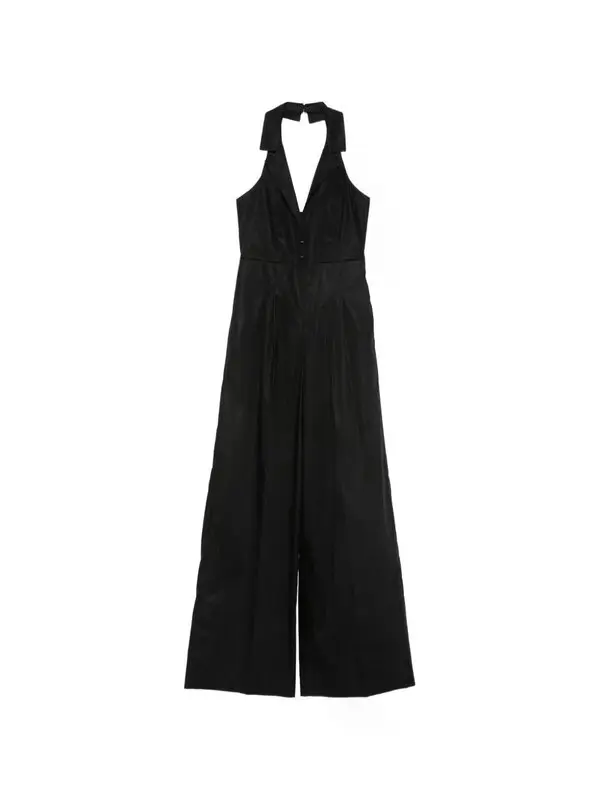 TWINSET Collared Belted Jumpsuit - Black