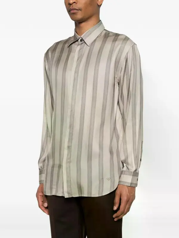 Emporio Armani Striped Shirt - Neutrals