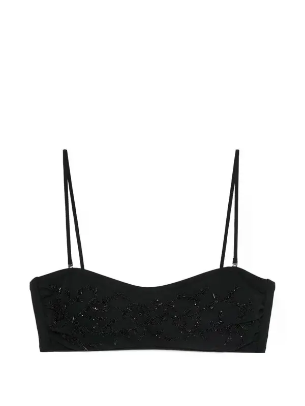 MARYAN MEHLHORN Beaded Bikini Top - Black