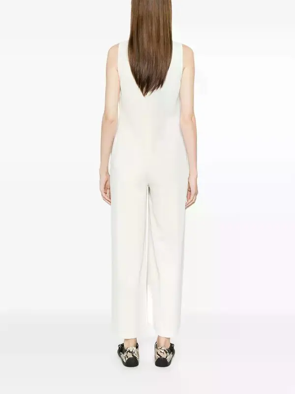 Calvin Klein V-neck Sleeveless Jumpsuit - Neutrals