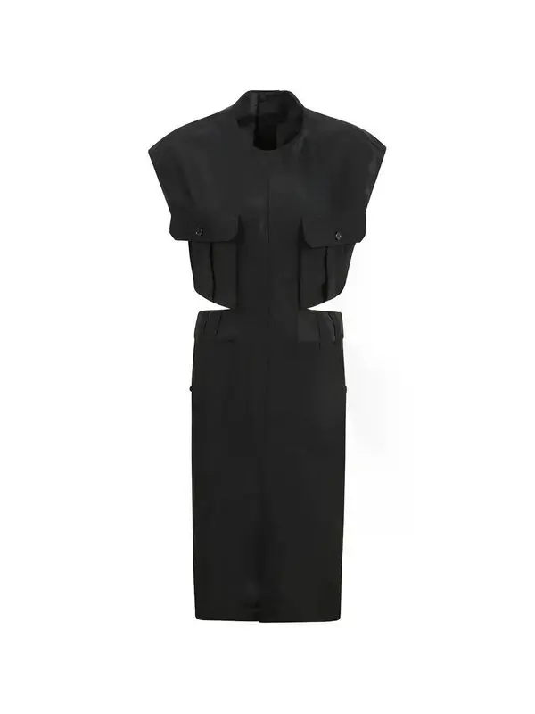 Saint Laurent Front-pockets Cut-out Mini Dress - Black