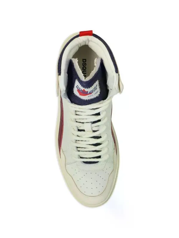 Dsquared2 Rider High-top Panelled Leather Sneakers