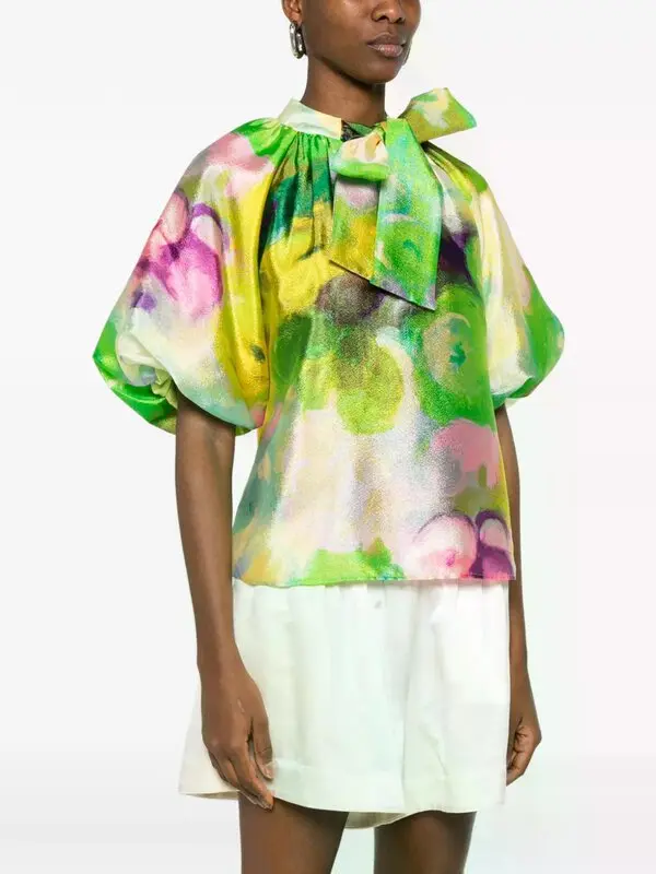 PSOPHIA Floral Tie-neck Blouse