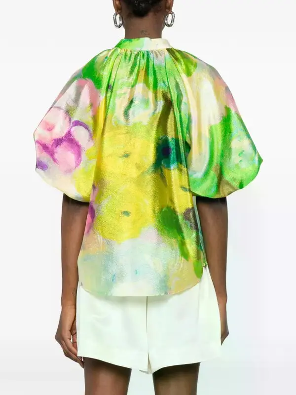 PSOPHIA Floral Tie-neck Blouse