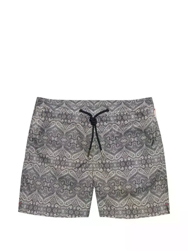 Orlebar Brown Bulldog Patterned Swim Shorts With Drawcord - Blue