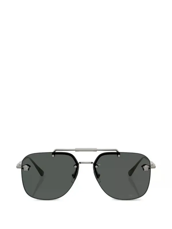 Versace Browline Medallion Sunglasses - Silver