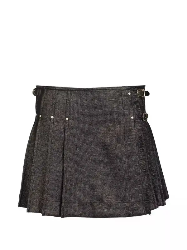 DURAZZI MILANO Studded Buckle Kilt - Grey