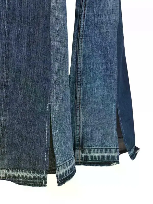E.L.V. DENIM Slit Wide-leg Arcola Jeans - Blue