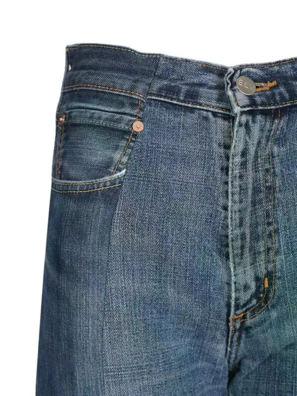 E.L.V. DENIM Slit Wide-leg Arcola Jeans - Blue