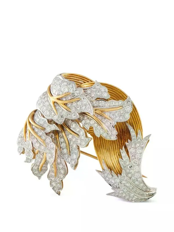 LB EXCLUSIVE Diamond Leaf Brooch - Gold