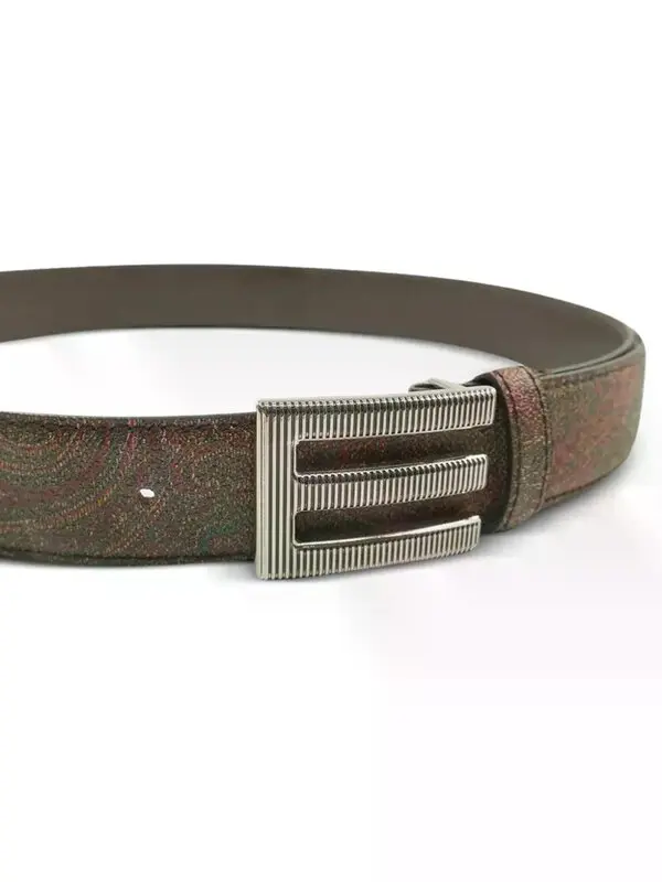 Etro Paisley-pattern E-buckle Belt - Brown