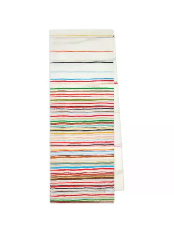 Paul Smith Painted Stripe Silk Scarf - White