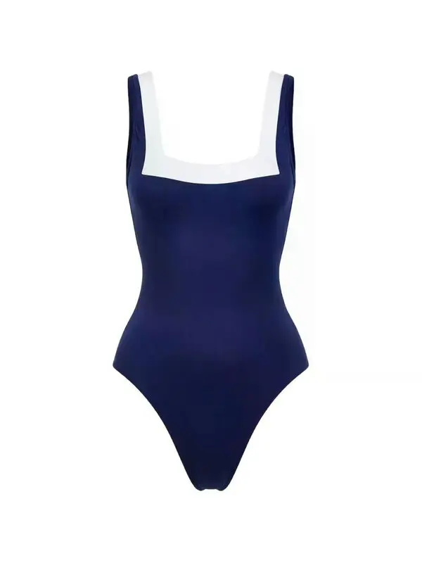 BANANA MOON Square Neck One-piece Swimsuit - Blue