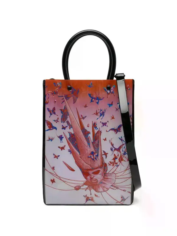 PEACE AND AFTER Graphic Print Tote Bag - Red