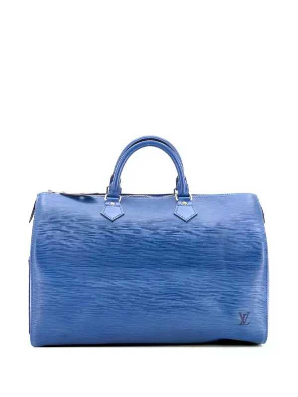 LOUIS VUITTON Speedy Handbag Epi Leather 35 Satchel - Blue