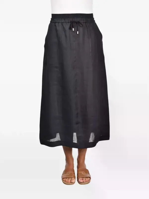 GRAN SASSO Drawstring Midi Skirt - Blue