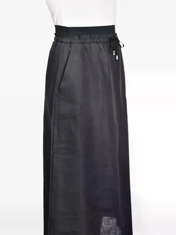 GRAN SASSO Drawstring Midi Skirt - Blue