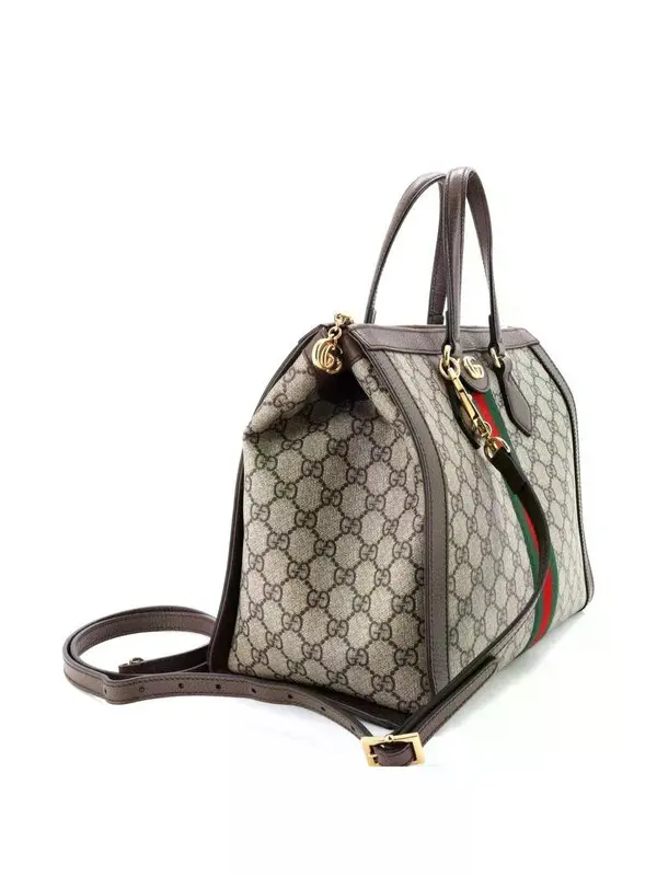 Gucci Ophidia Gg Coated Canvas Medium Tote - Brown