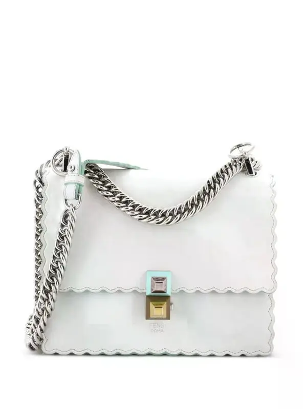 Fendi Kan I Small Crossbody Bag Leather - White
