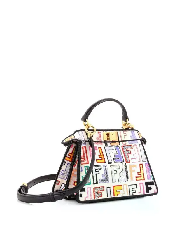 Fendi Peekaboo Iseeu Embroidered Zucca Canvas Satchel