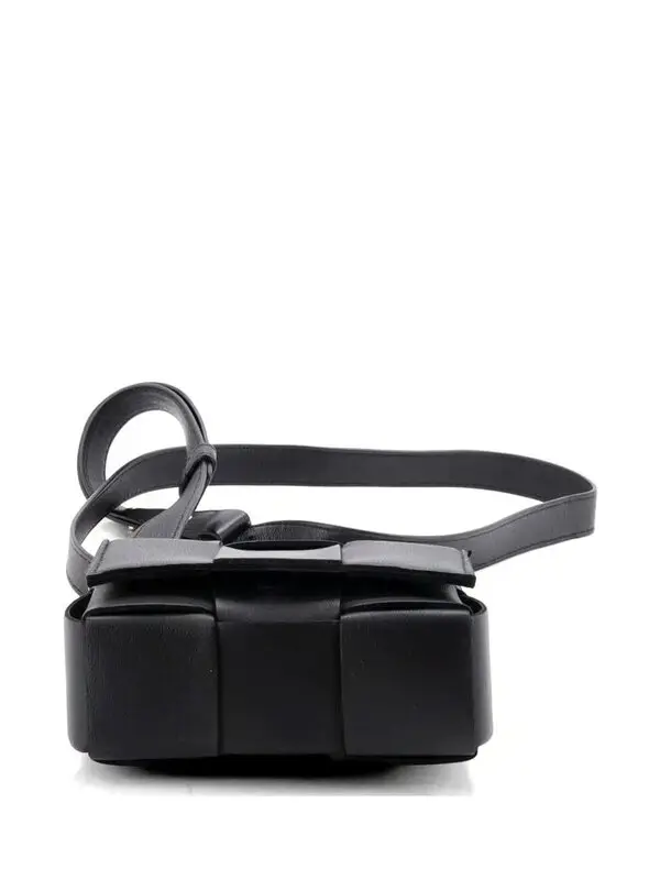 Bottega Veneta Cassette Maxi Intrecciato Leather Crossbody Bag - Black