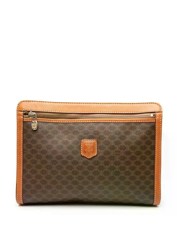 Celine 1992 Macadam Coated Canvas Clutch Bag