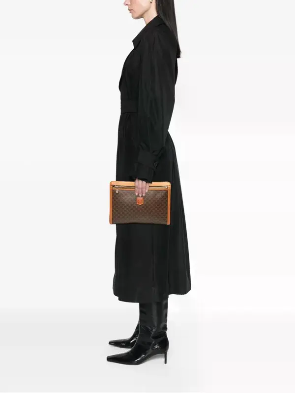 Celine 1992 Macadam Coated Canvas Clutch Bag