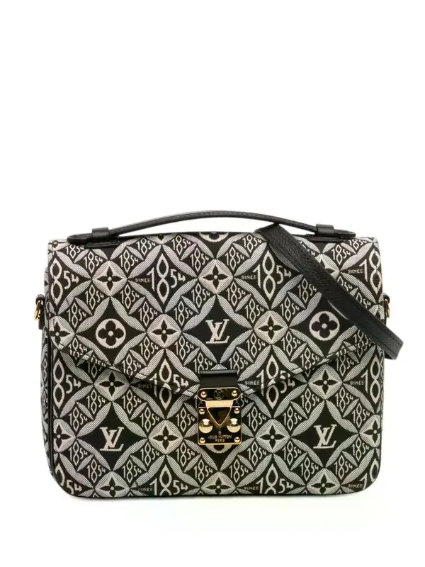 LOUIS VUITTON 2020 Monogram Jacquard Since 1854 Pochette Metis Satchel - Black