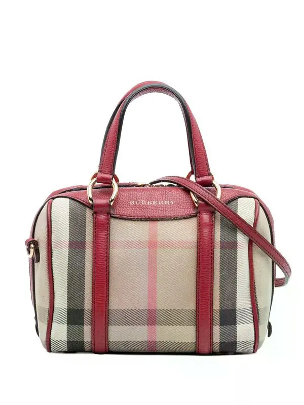 Burberry Small House Check Canvas Alchester Bowling Satchel