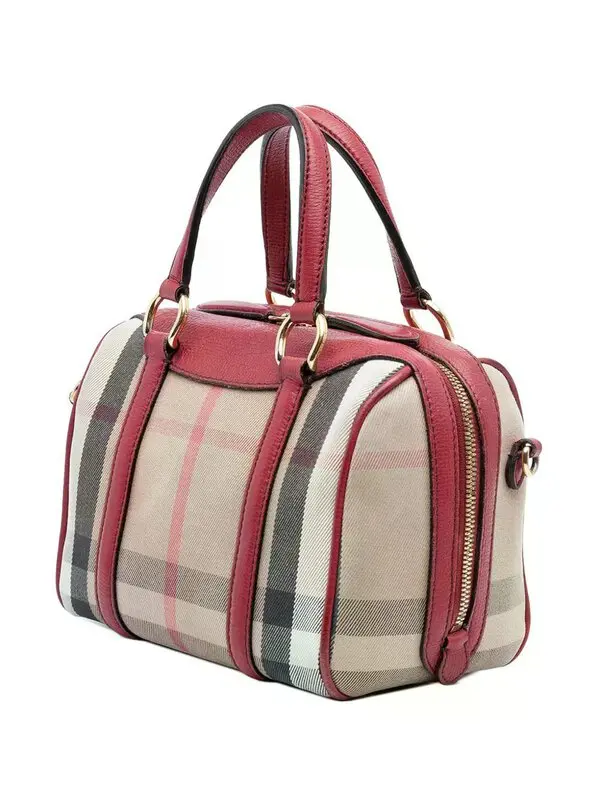 Burberry Small House Check Canvas Alchester Bowling Satchel