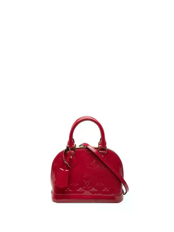 LOUIS VUITTON 2015 Monogram Vernis Alma Bb Satchel - Red