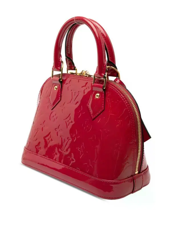 LOUIS VUITTON 2015 Monogram Vernis Alma Bb Satchel - Red
