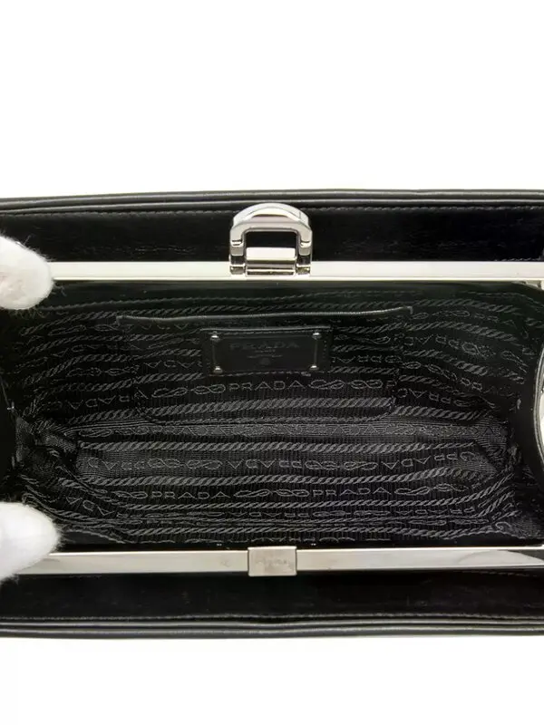 Prada Studded Leather Clasp Clutch