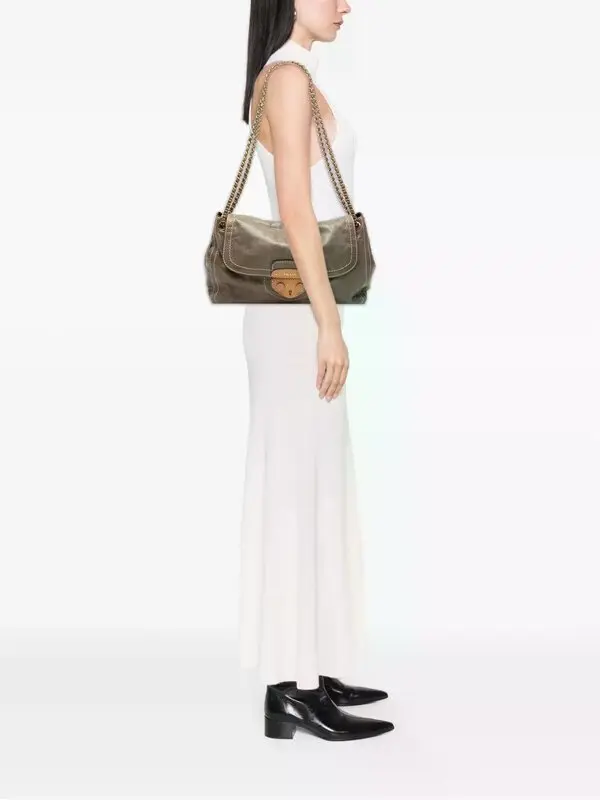 Prada Vitello Shine Push Lock Flap Shoulder Bag