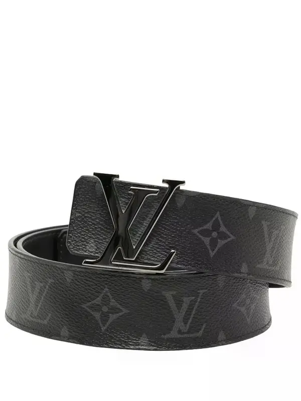 LOUIS VUITTON Monogram Eclipse Initiales Reversible Belt - Black
