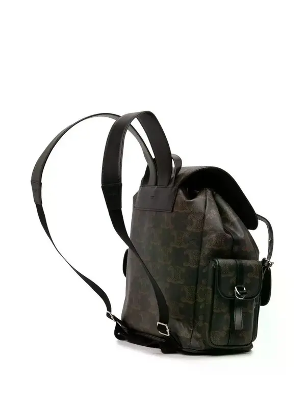 Celine 2022 Medium Triomphe Coated Canvas Backpack