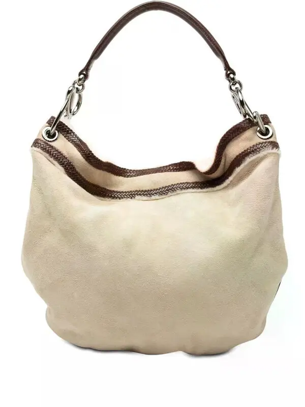 Loewe 2000-2010 Leather Trimmed Hobo Bag