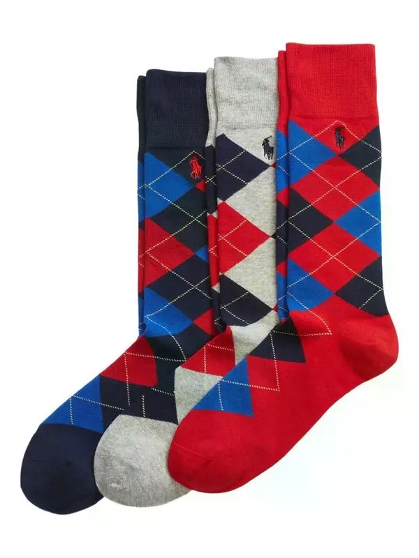 Polo Ralph Lauren Argyle-pattern Socks - Red