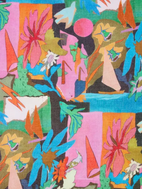 Paul Smith River Collage-print Pocket Square - Pink