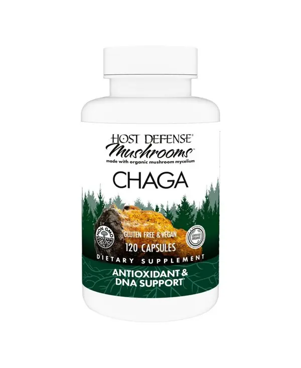 HOST DEFENSE Chaga Capsules Immune System Support Supplement Chaga Mushroom Capsules For Antioxidant Activity Support - No Color
