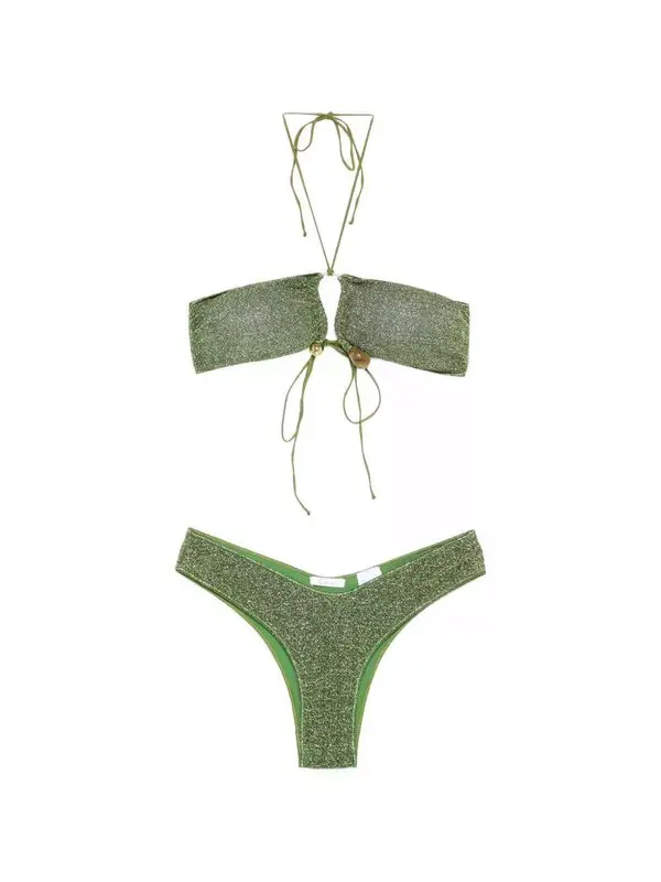 Oseree Lumiere Stones Bandeau Bikini - Green