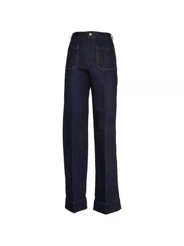 Victoria Beckham Alina Patch-pocket Jeans - Blue
