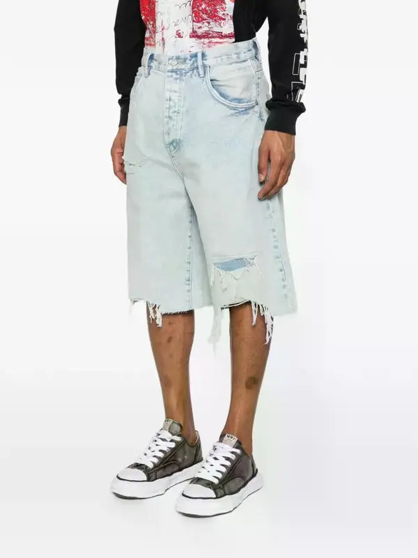 PURPLE BRAND Wide-leg Denim Shorts