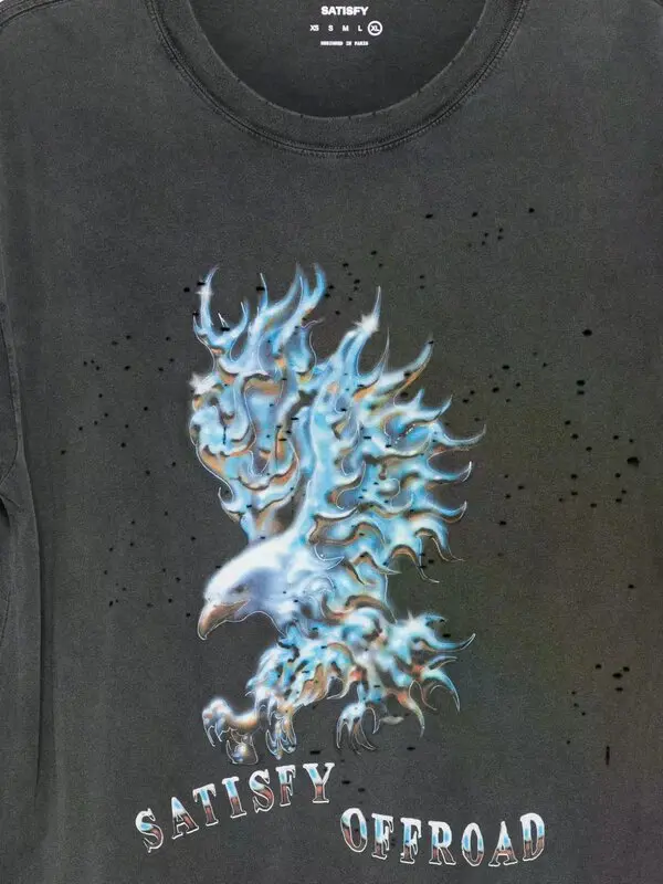 Satisfy Distressed Graphic Print T-shirt