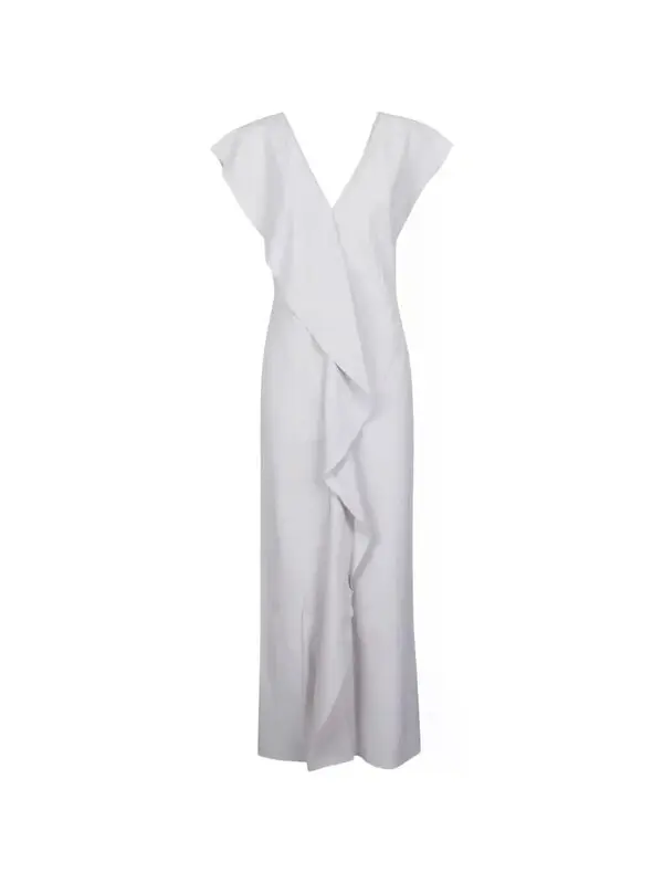 Patrizia Pepe V-neck Draped Dress - White