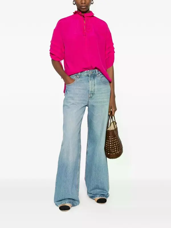 PSOPHIA Tie-neck Tiered-sleeve Blouse