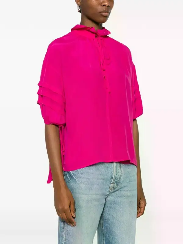 PSOPHIA Tie-neck Tiered-sleeve Blouse